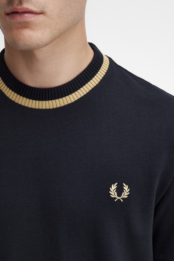 Fred Perry M7 Crew Neck Pique T Shirt T-Shirts, from ApacheOnline