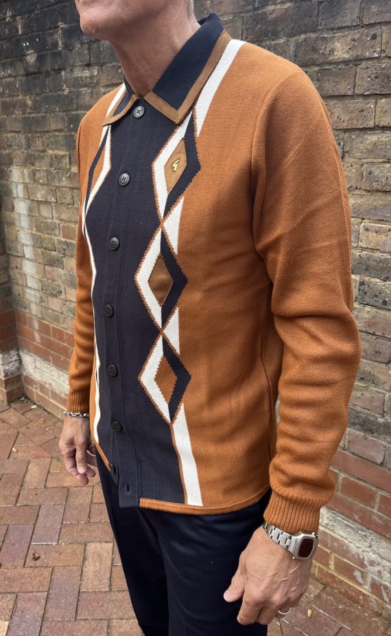 Gabicci Vintage V51GM23 Penfold Knitted Polo Cardigan Polo Shirts, from ...