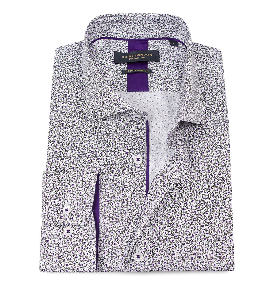 LS74497 Micro Floral Print Shirt by Guide London - Apache Online ...